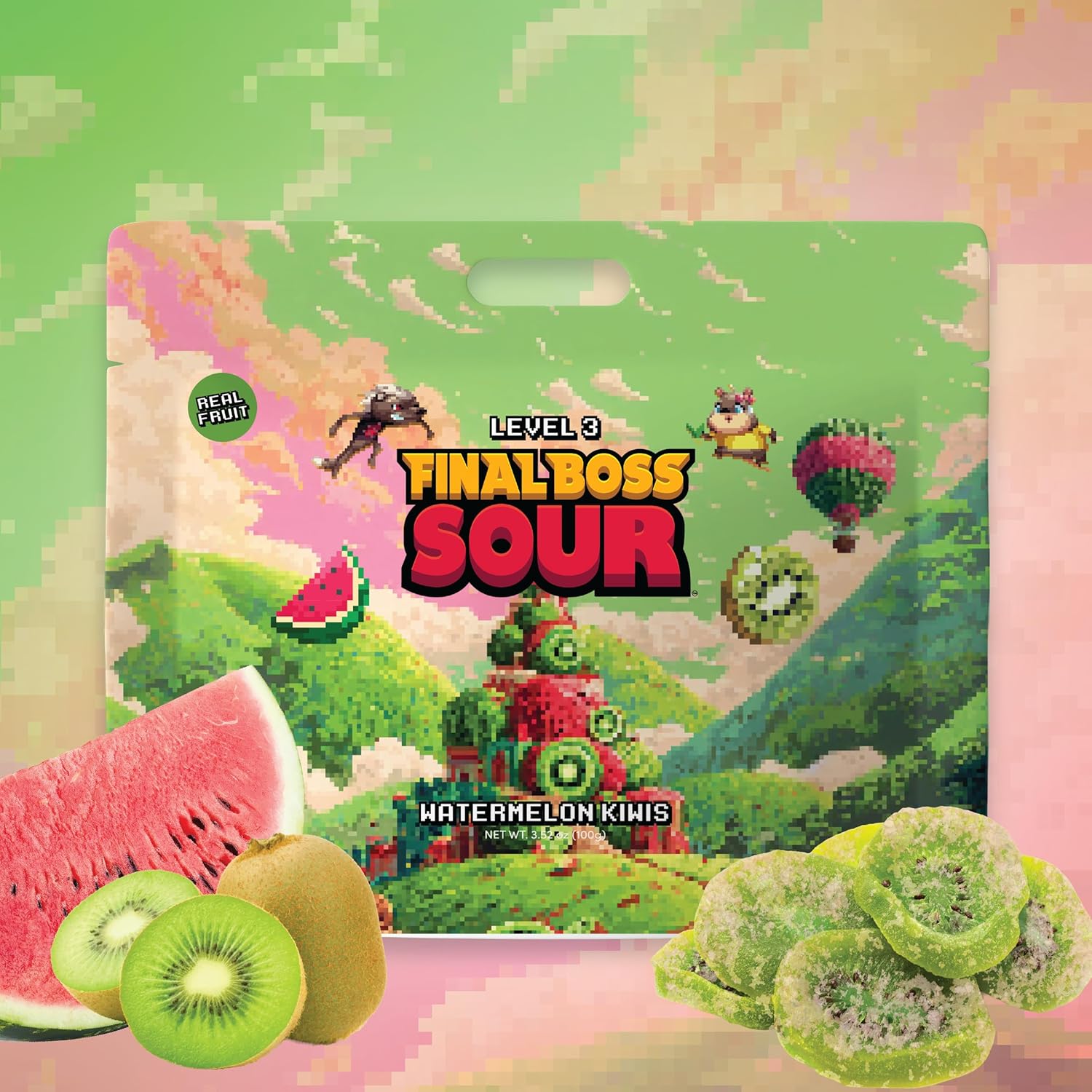Level 3 Watermelon Kiwis Dried Fruit Snacks by Final Boss – KC's Candy ...