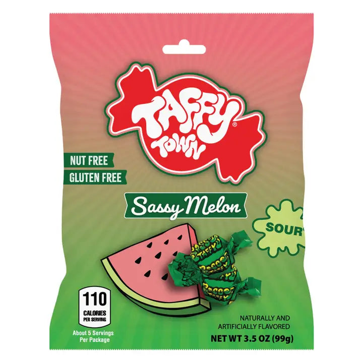 Sour Watermelon Salt Water Taffy by Sassy Taffy – KC's Candy Store